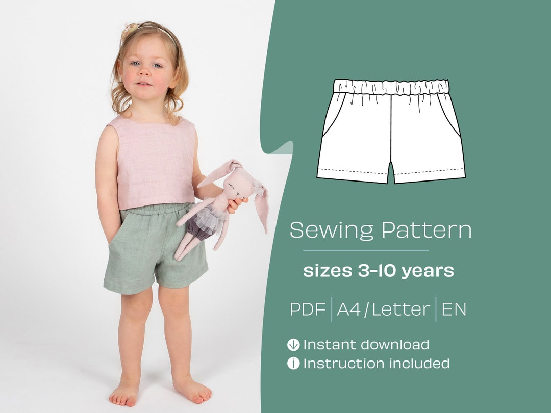 PDF Sewing Pattern for Kids Shorts. Kids' Shorts Pattern. Shorts for ...
