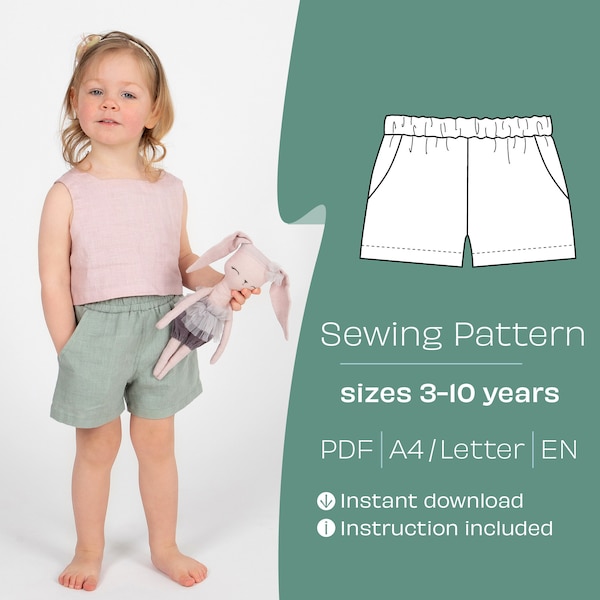 Girls Shorts Pattern - Etsy
