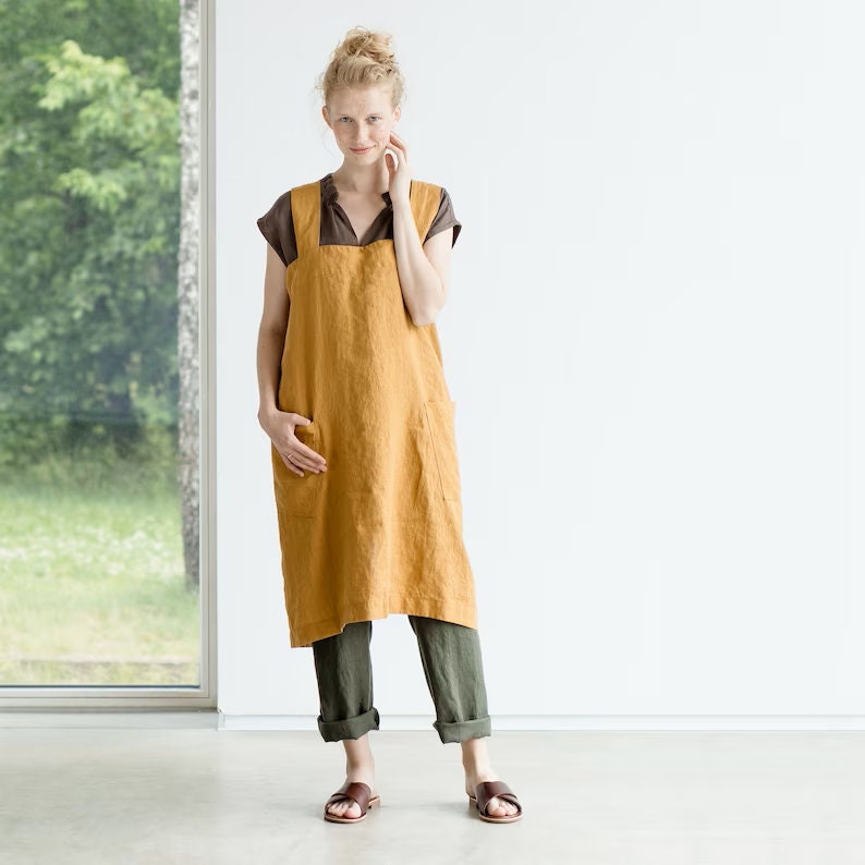 Cross Back Apron Sewing Pattern, Pinafore Apron A4/letter PDF Pattern ...