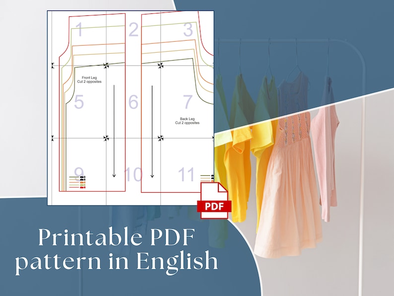 Pants PDF Sewing Pattern, Pdf Pattern and Sewing Instructions. Pants ...