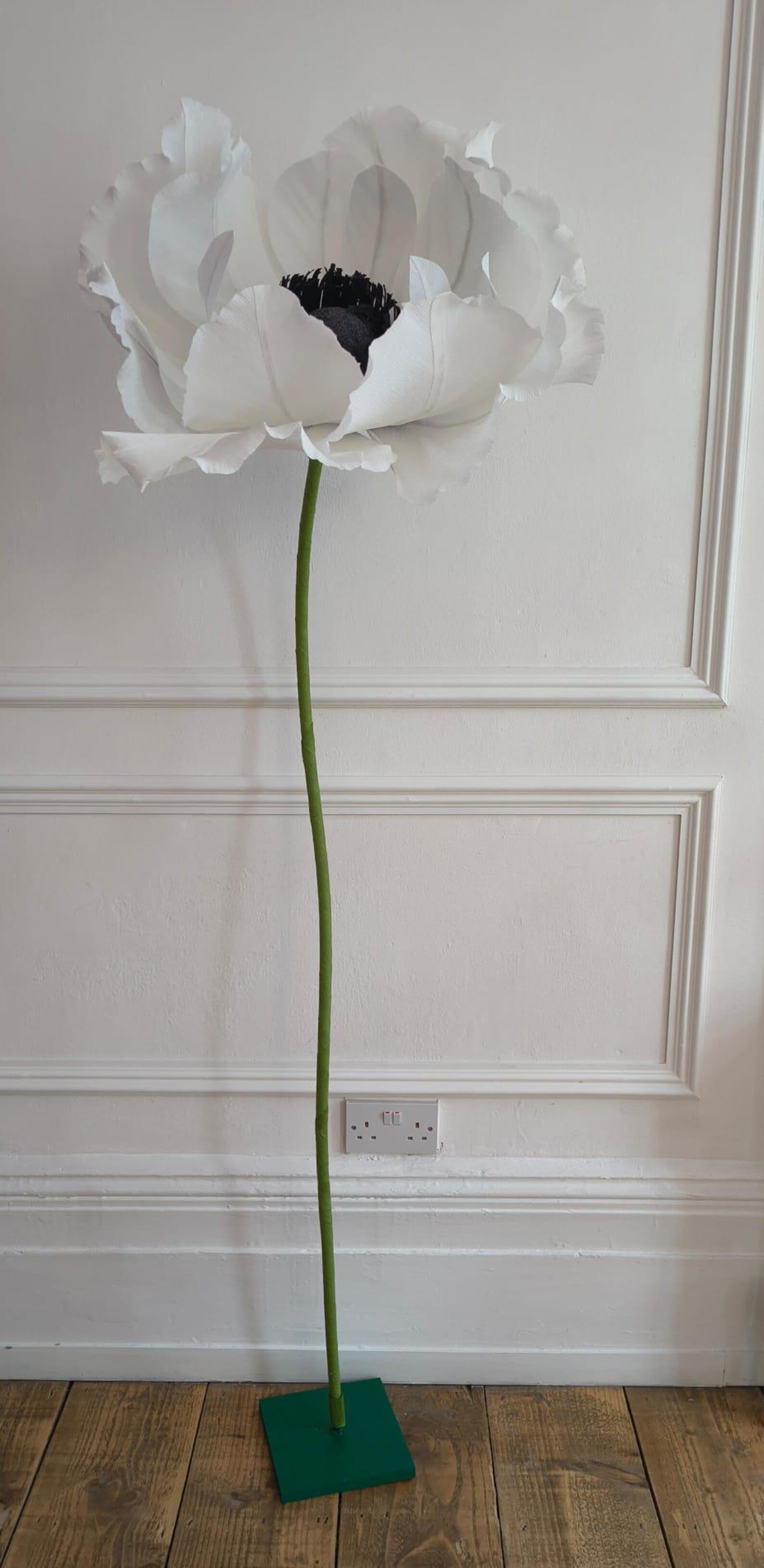 Handcrafted Giant White Crepe Paper Anemone - Oversized Flower for ...