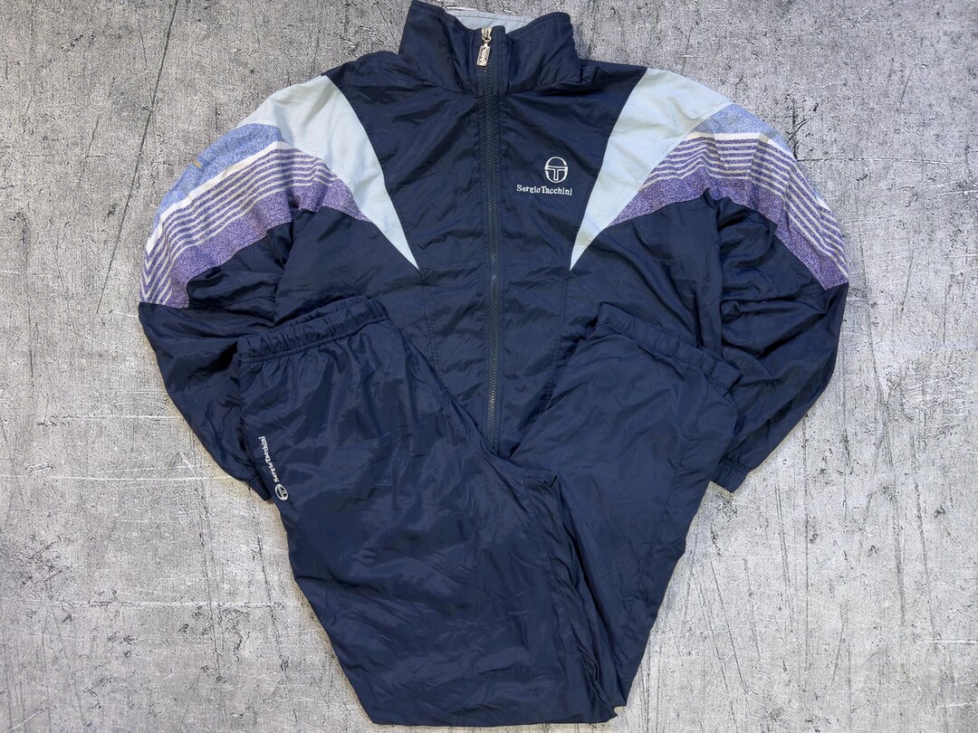 Vintage Sergio Tacchini Tracksuit: 90s Navy Blue Italian Sportswear - Etsy