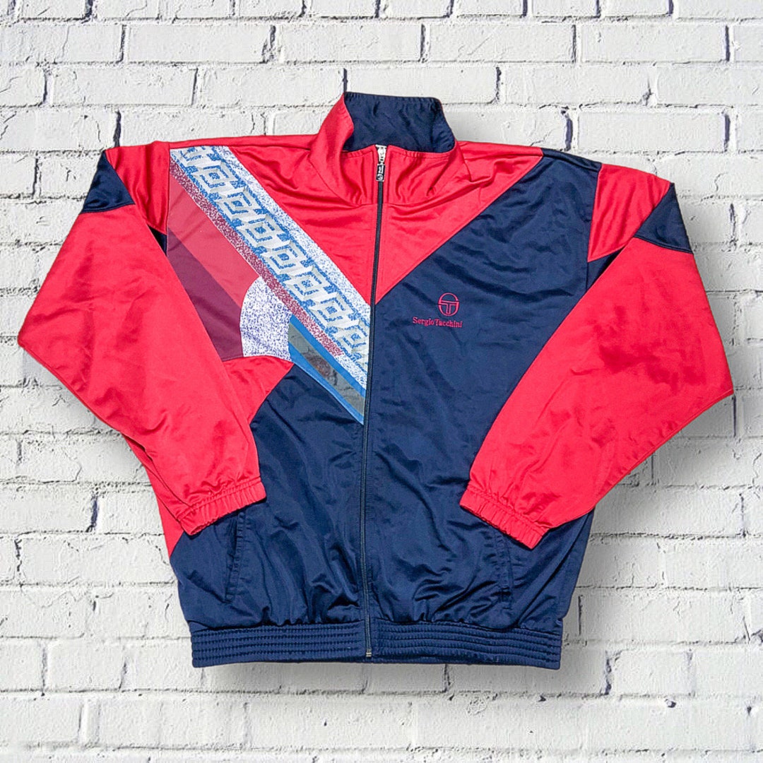 Vintage Track Jacket 90s Sergio Tacchini Geometric Sports Jacket Xlarge ...