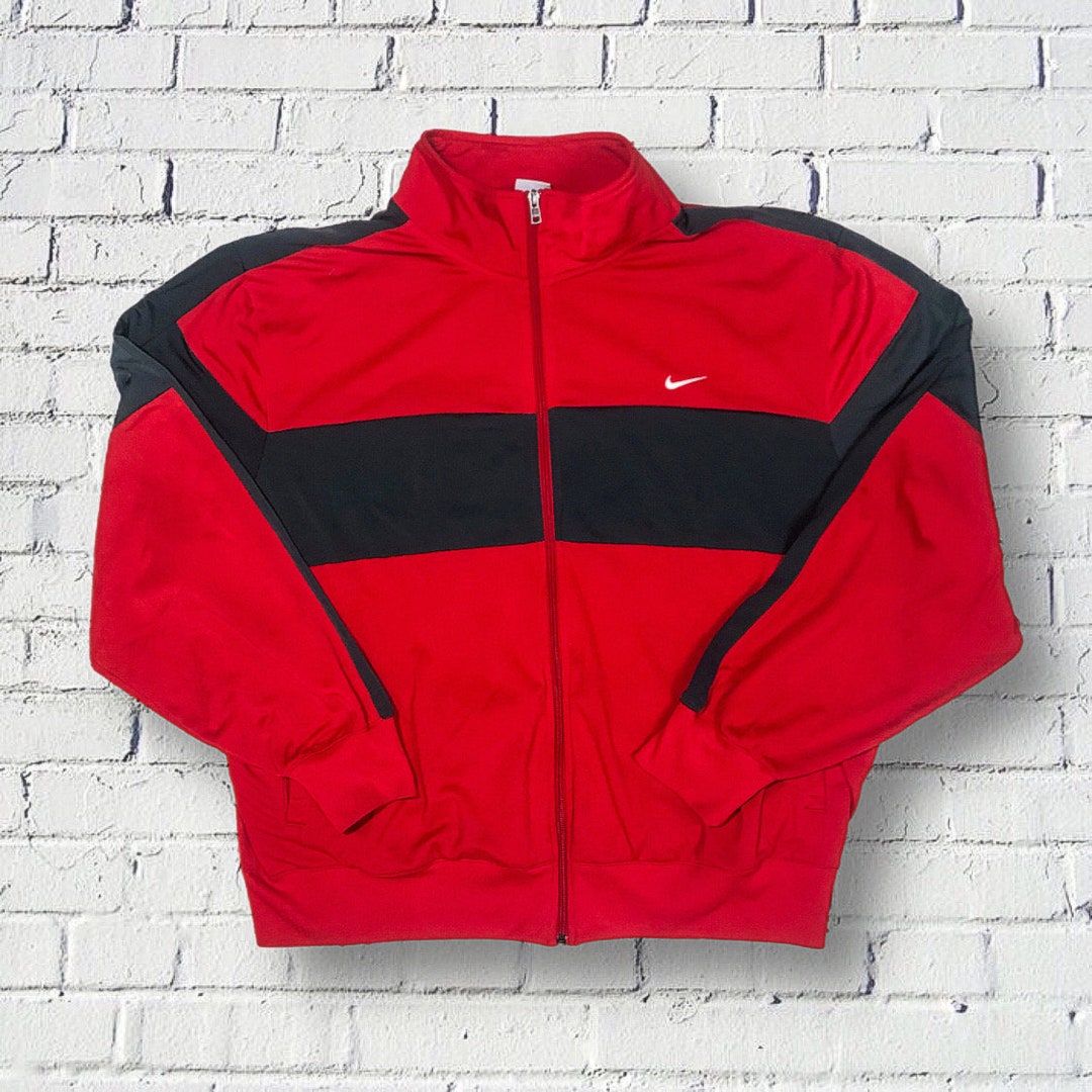Vintage Modern Track Jacket Nike Red Sports Jacket 2xlarge Oversized ...