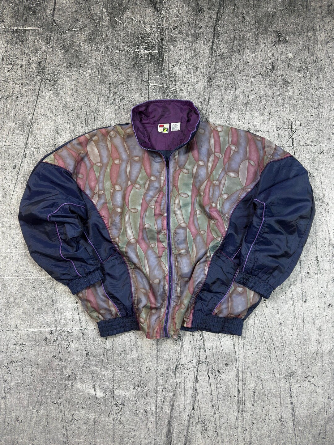 Vintage 90s Track Jacket Y2K 90s Sports Unisex Abstact Windbreaker ...