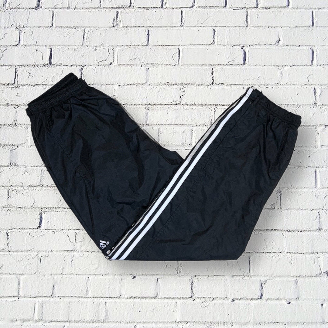 Vintage Adidas 00s Pant Black White Nylon Track Pant 2000s Adidas ...