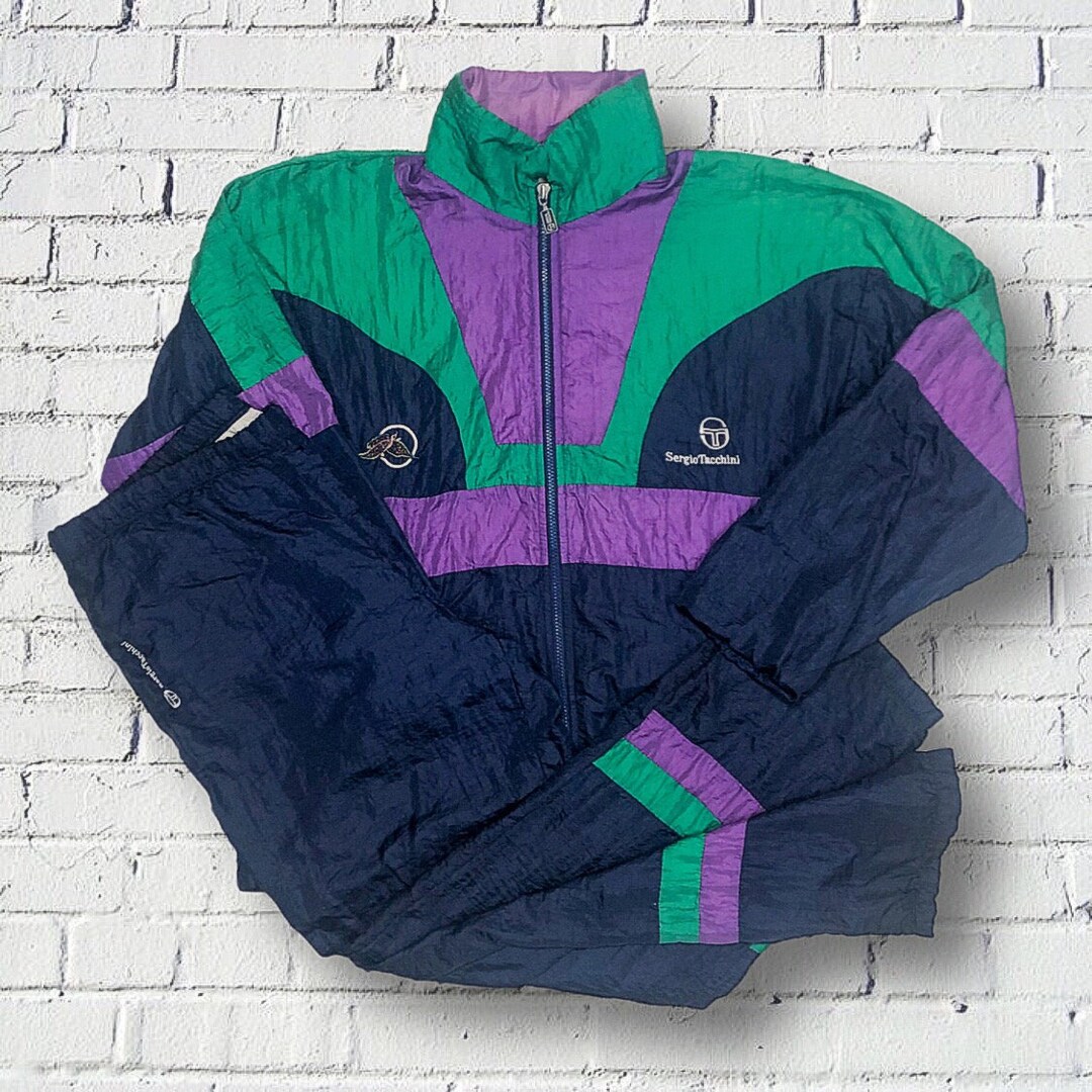 Vintage Tracksuit Sergio Tacchini 90s Sportswear Complete Set Oversized ...