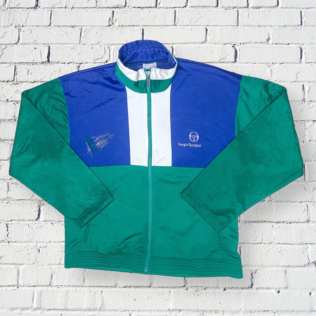 Vintage Track Jacket 90s Sergio Tacchini Green Sports Jacket Small ...