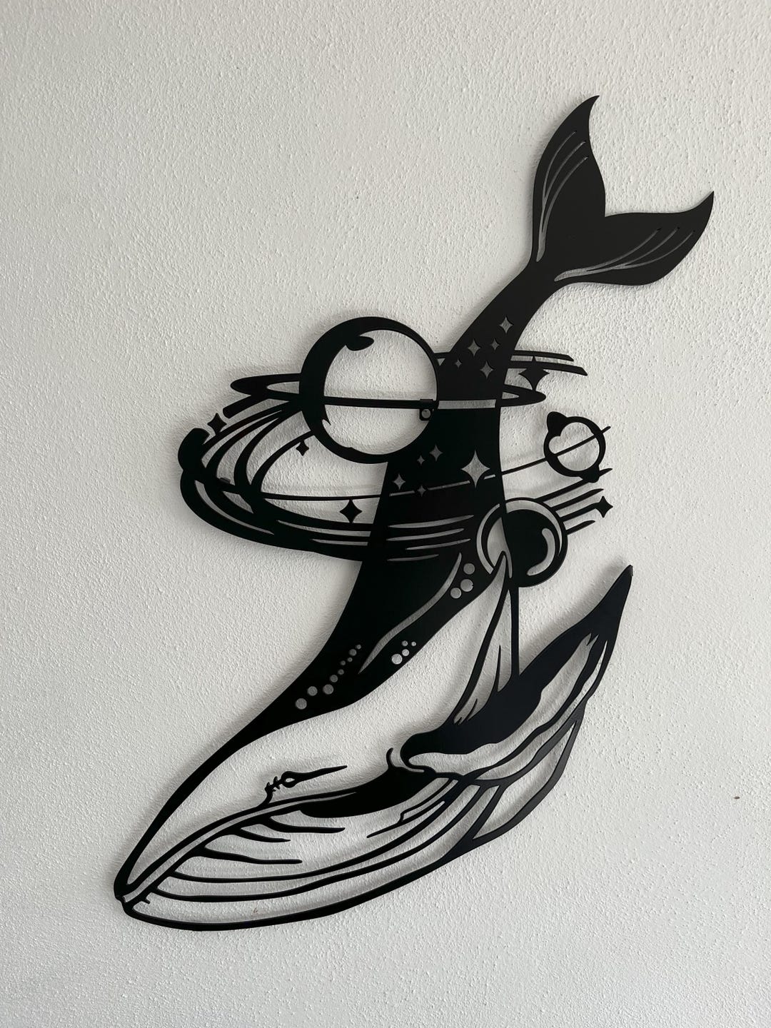 Space Whale Wall Art | Metal Wall Hanging for Living Room | Custom Wall ...