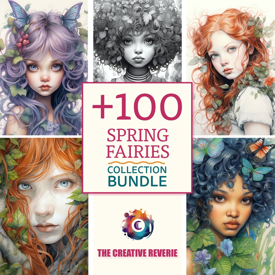 Spring Fairy Girls Coloring Book 100 Collection Bundle - Etsy