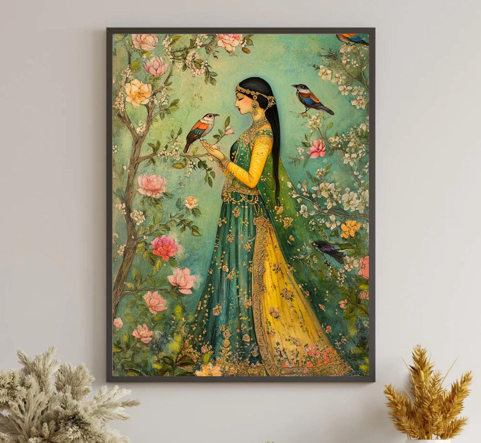 Mughal Wall Art, Indian Pakistani Decor, Islamic Wall Art, Vintage ...