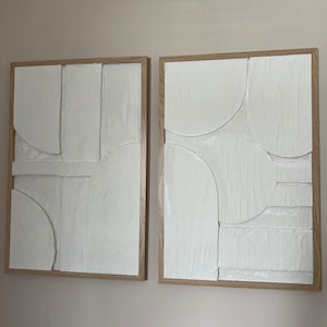 Modern Relief Abstract Painting Set - Etsy