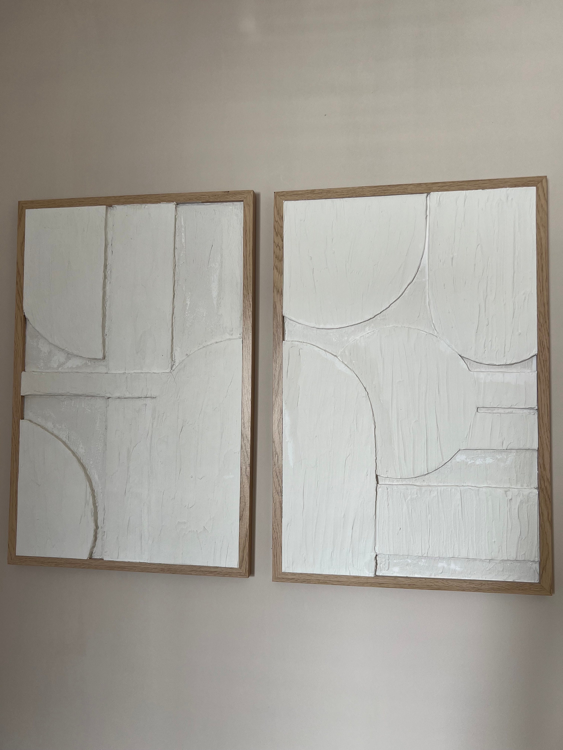 Modern Relief Abstract Painting Set - Japandi - Etsy