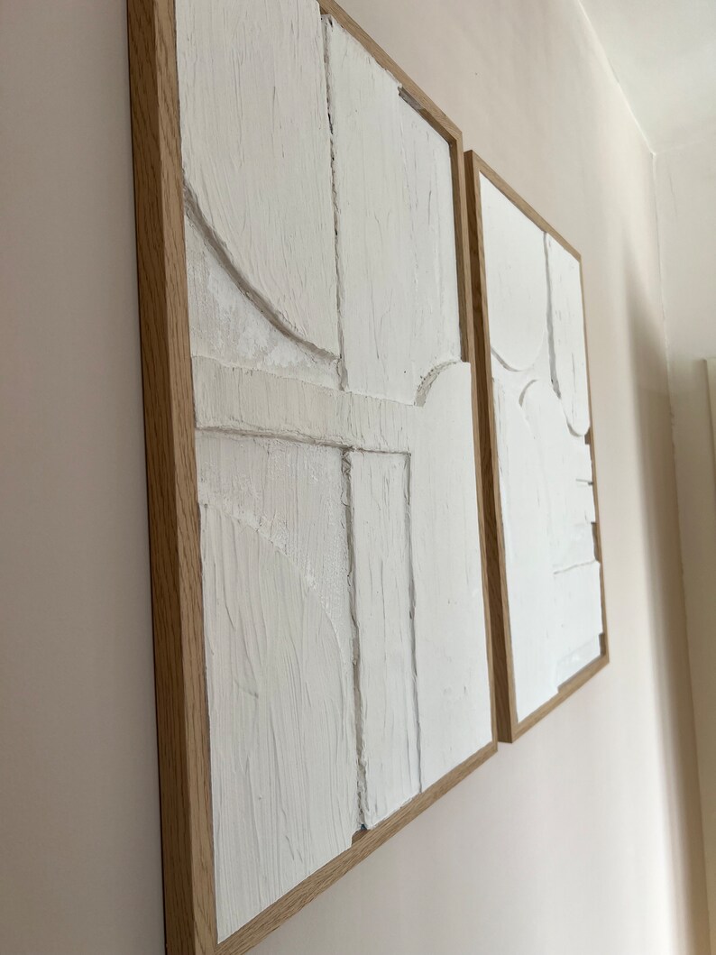 Modern Relief Abstract Painting Set - Japandi - Etsy