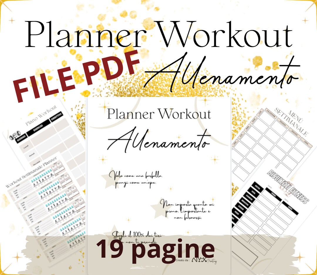 ITALIAN PDF Daily and Weekly Workout Planner + Daily, Weekly and ...