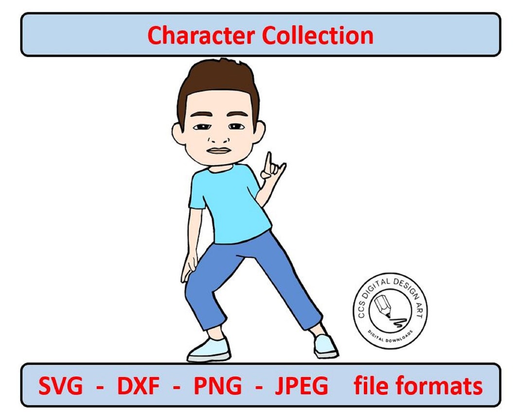 Boy Character Svg, Dxf, Png, Jpeg File, Boy Image Drawing, Boy Avatar ...