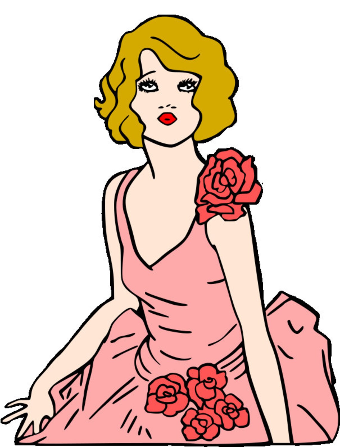 Vintage Woman Drawing Helena Collection Svg, Dxf, Png, Jpeg File, Lady ...