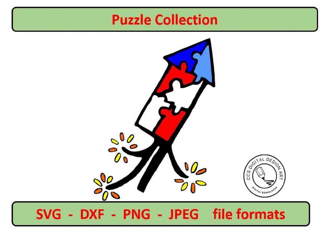 4th of July Rocket Puzzle Svg, Dxf, Png, Jpeg File, July 4th Red White ...