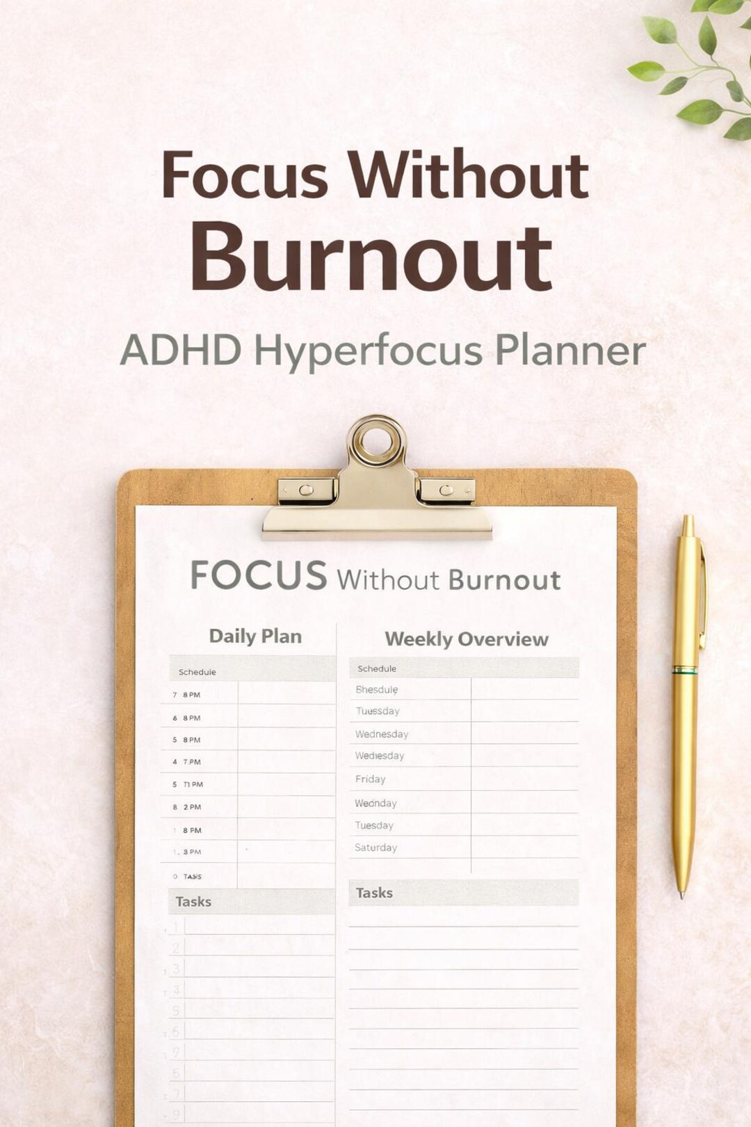 ADHD Hyperfocus Planner – Digital Daily & Weekly Productivity System - Etsy