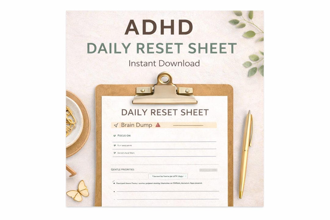 ADHD Reset Printable | Overwhelm Relief Worksheet | Focus Reset for ...