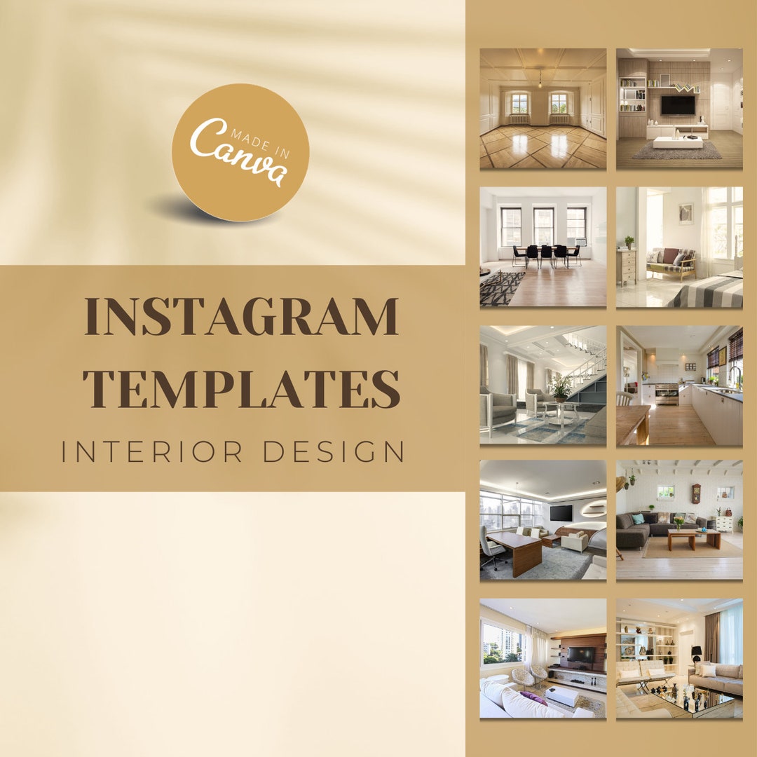 Instagram Templates Canva, Interior Design - Etsy