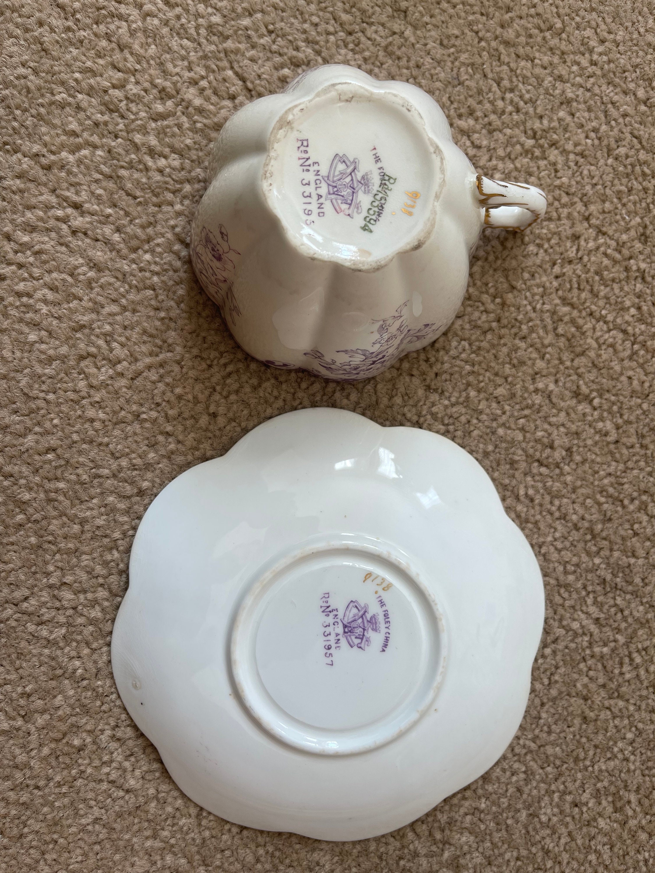 Foley China (wileman/shelley) 4 Cups and Saucers - Etsy