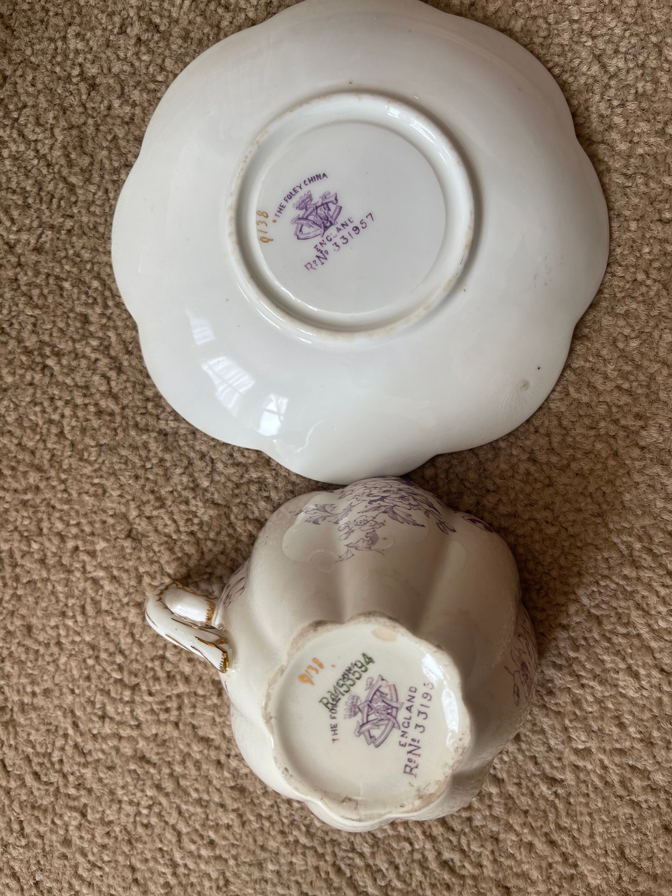 Foley China (wileman/shelley) 4 Cups and Saucers - Etsy