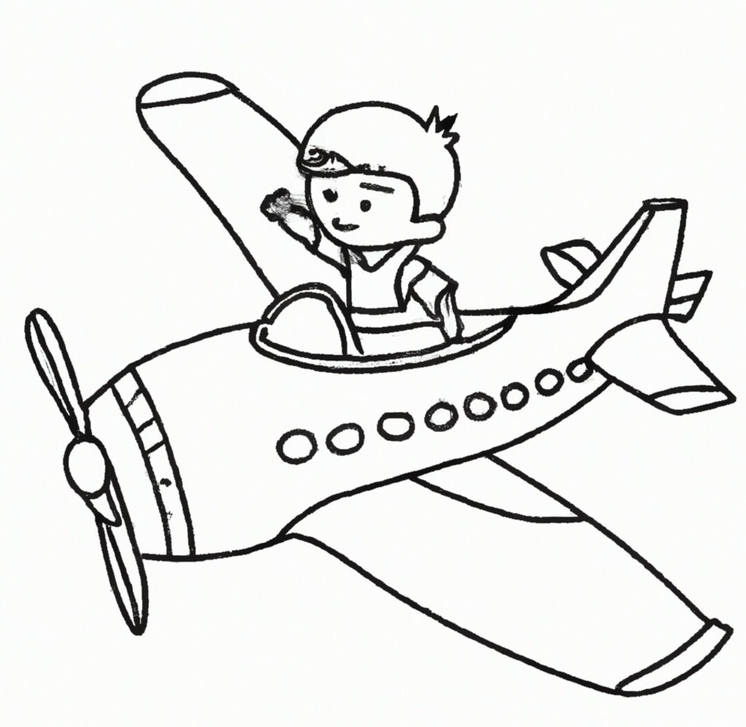 Doodle Therapy Co: Sky-high Adventure With a Young Pilot - Etsy