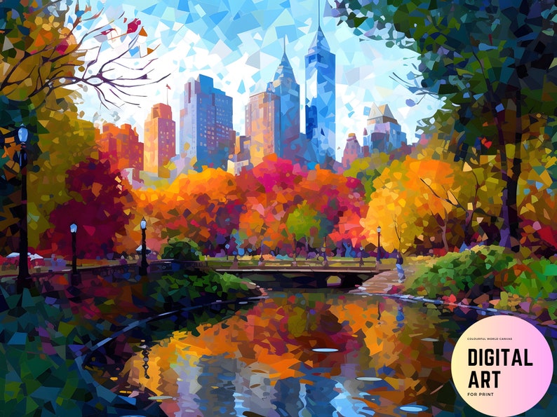 Central Park Digital Art for Print Wall Art for Home - Etsy