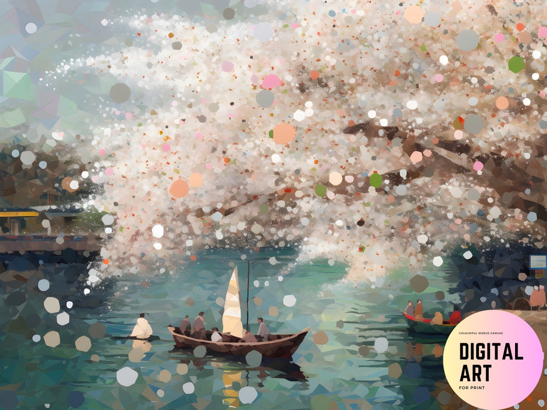 Cherry Blossom Digital Art for Print, Wall Art for Home Decoration ...