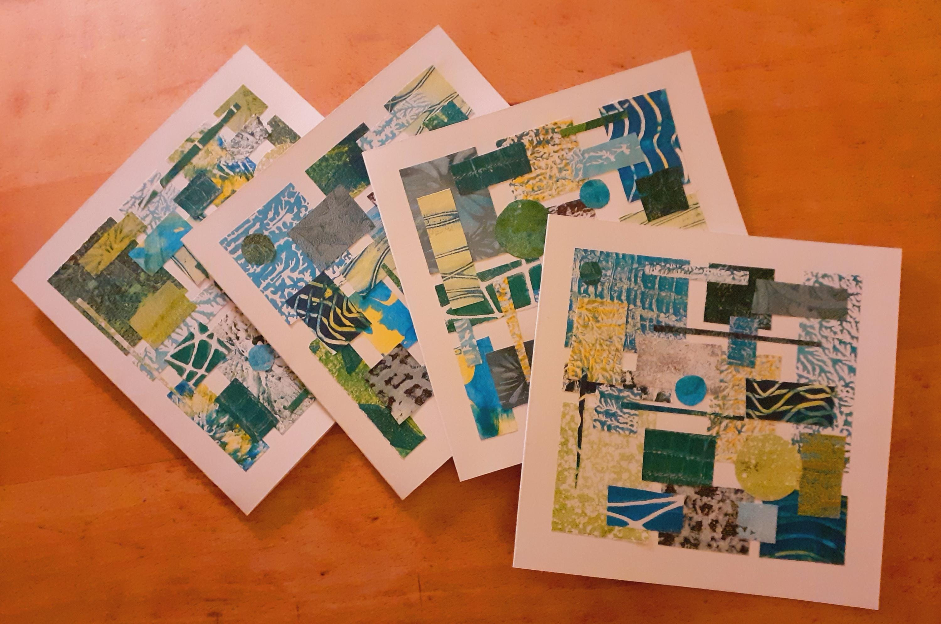 Handmade Collage Cards, Set of 4, Each One Unique - Etsy UK