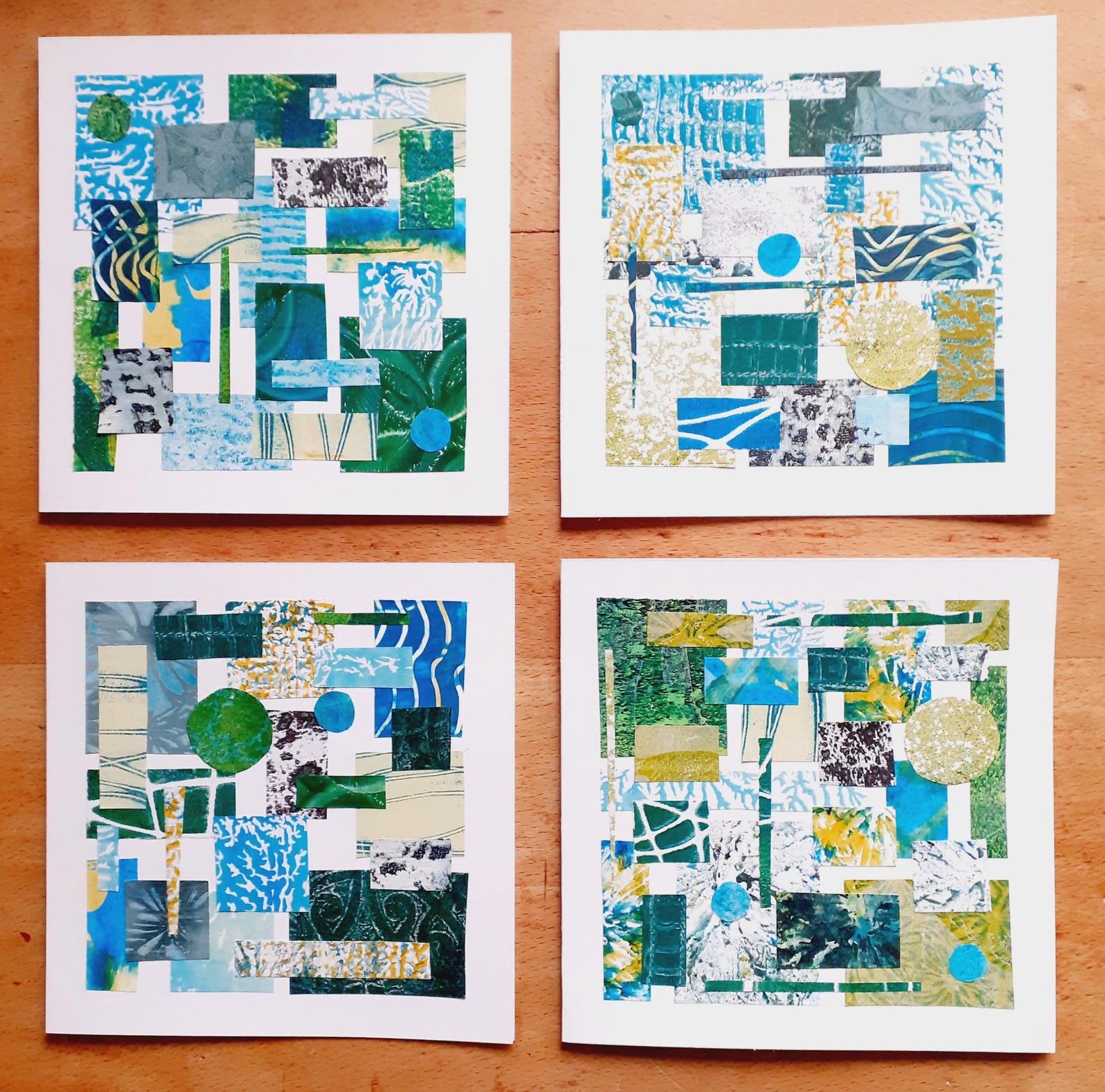 Handmade Collage Cards, Set of 4, Each One Unique - Etsy UK