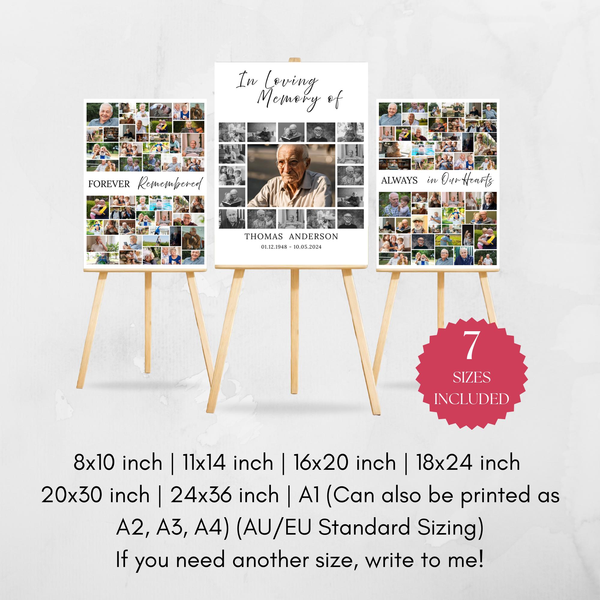 Memorial Photo Collage Poster: Celebration of Life Template (digital ...
