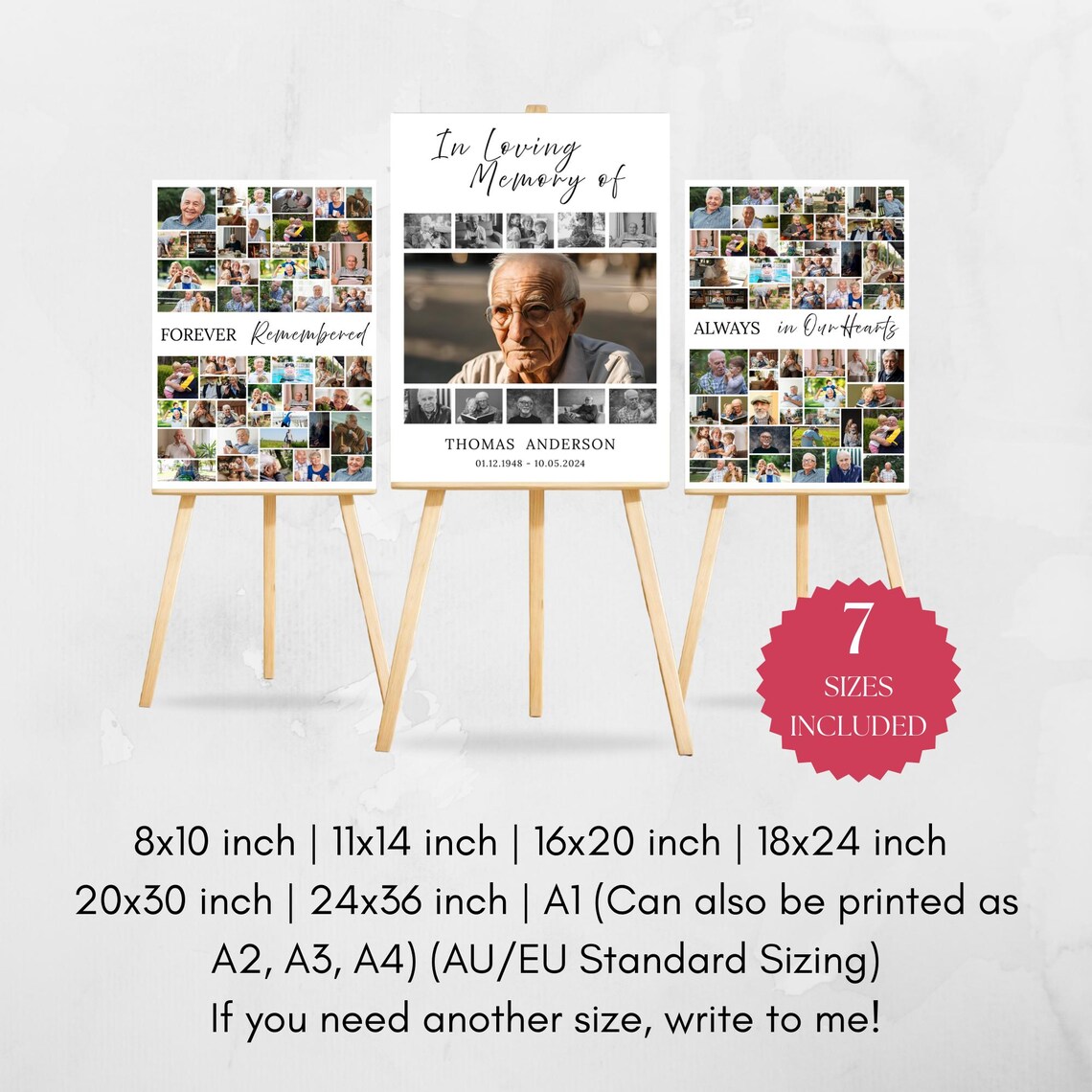 Memorial Photo Collage Template: Celebration of Life Poster (canva) - Etsy