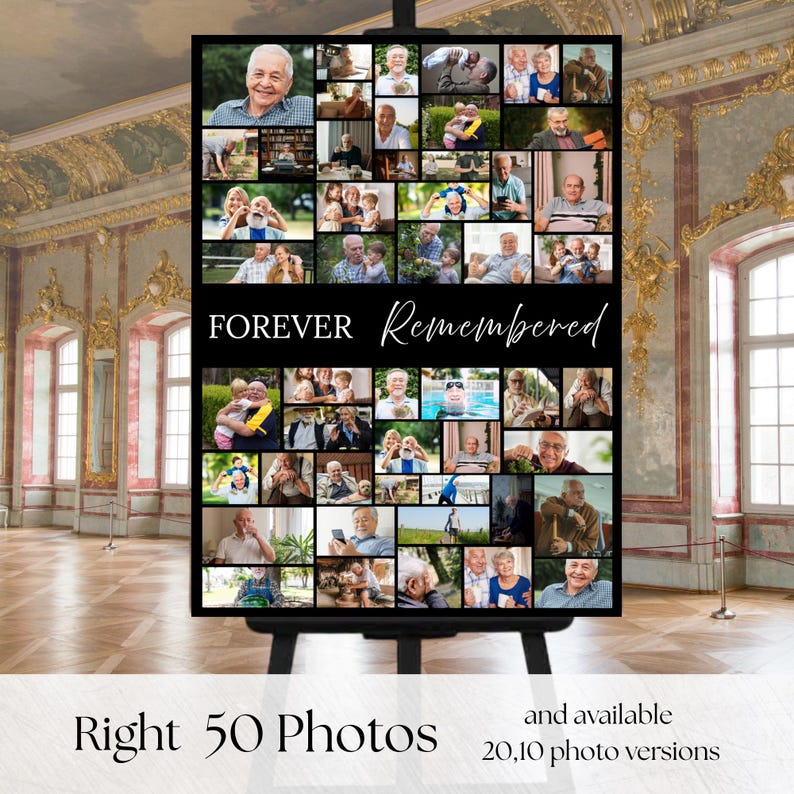 Funeral Collage Boards, Celebration of Life Funeral Photo Collage Sign ...
