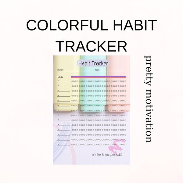 Monthly Habit Tracker Printable - Etsy