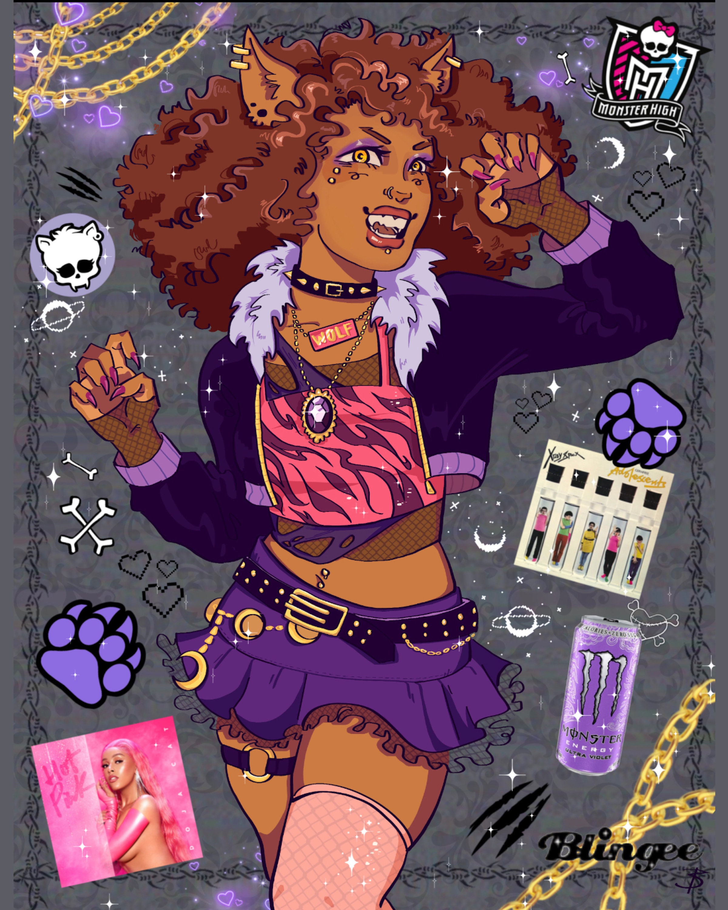 Y2k Clawdeen Wolf :3 holographic Print - Etsy