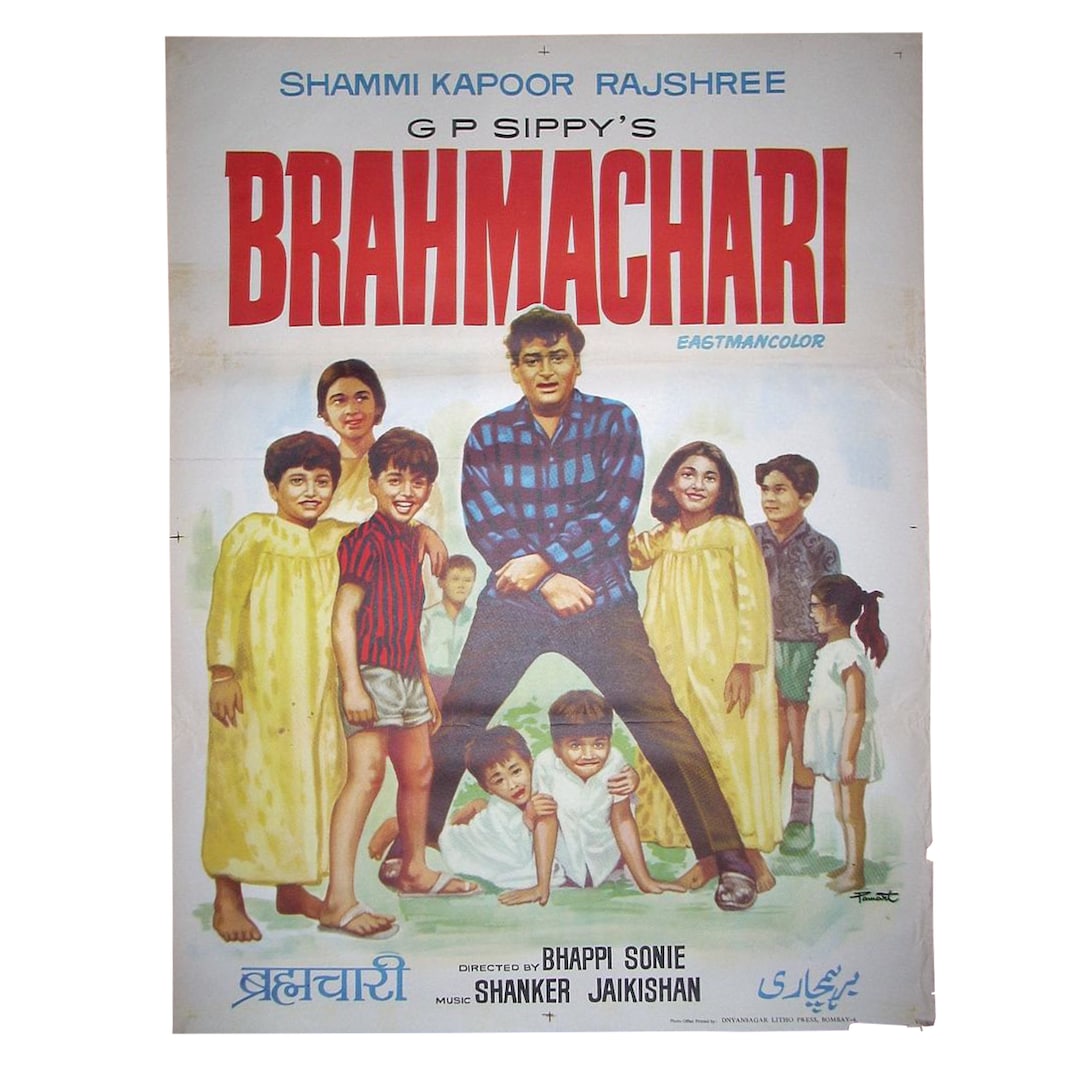 BRAHMACHARI :bollywood Original Movie Poster 1968 Shammi Kapoor ...