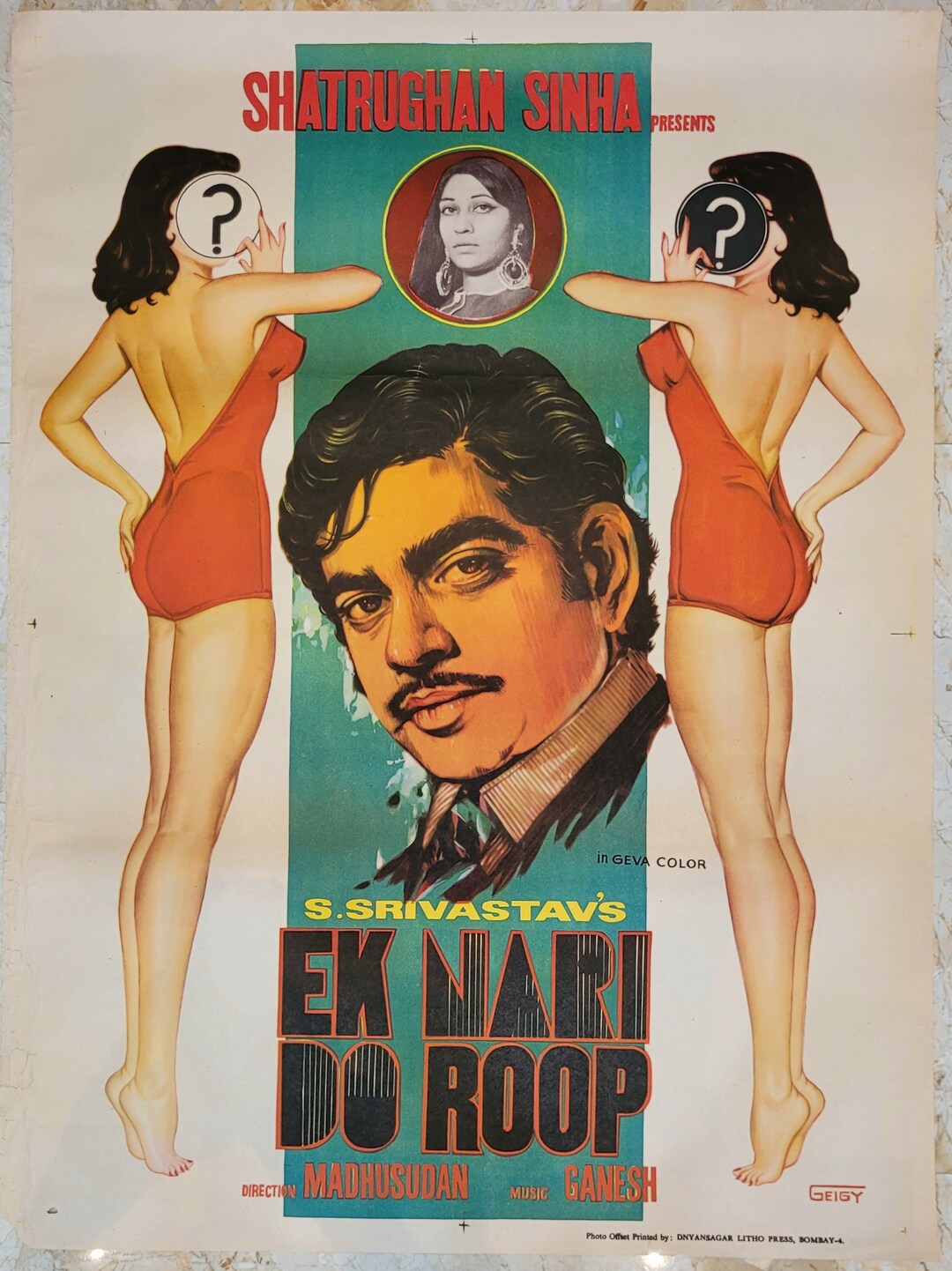 Ek Nari Do Roop :bollywood Original Movie Poster 1973 Shatrughan Sinha,nadira, Madan Puri ...