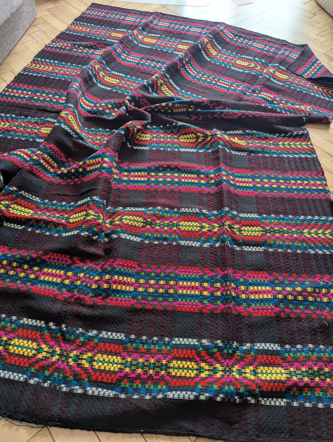 1980 | Polish Handmade Gift Vintage Rainbow Frequency Handwoven Wool ...