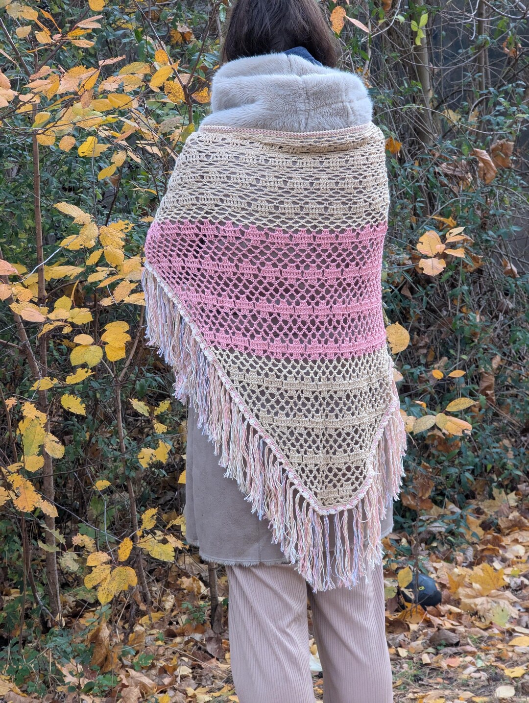 Handmade Crochet Shawl Triangle Wrap Capa Traditional Scarf Ukrainian ...