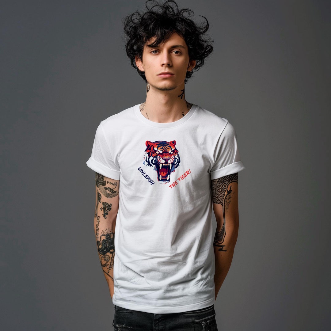 T-shirt Angry Tiger No. 2 - Wild Tiger Tee, Ferocious Tiger Graphic, Fierce and Powerful ...