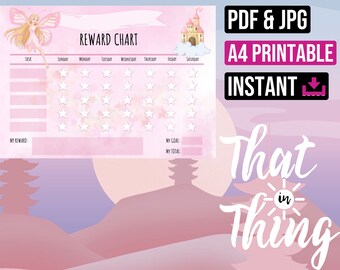 Reward Chart for Kids Fairy Reward Chart Printable Fairy Star Chart ...