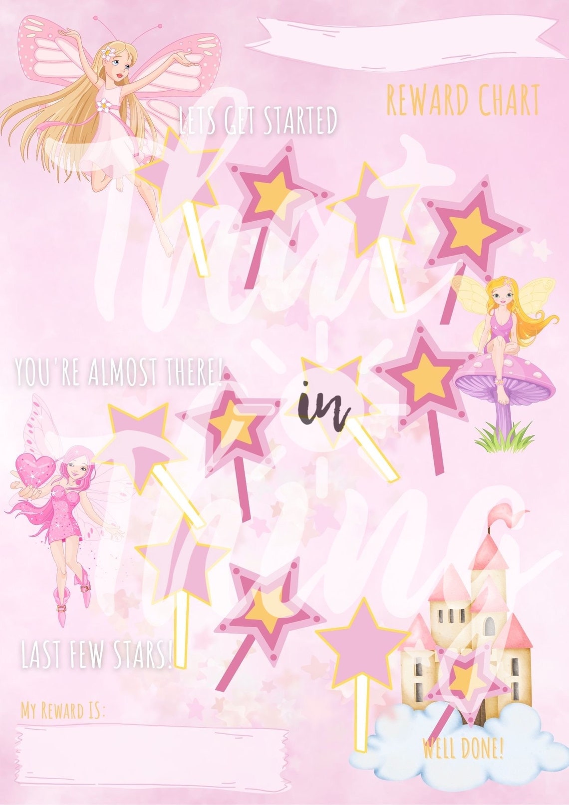 Reward Chart for Kids Fairy Reward Chart Printable Fairy Star Chart ...