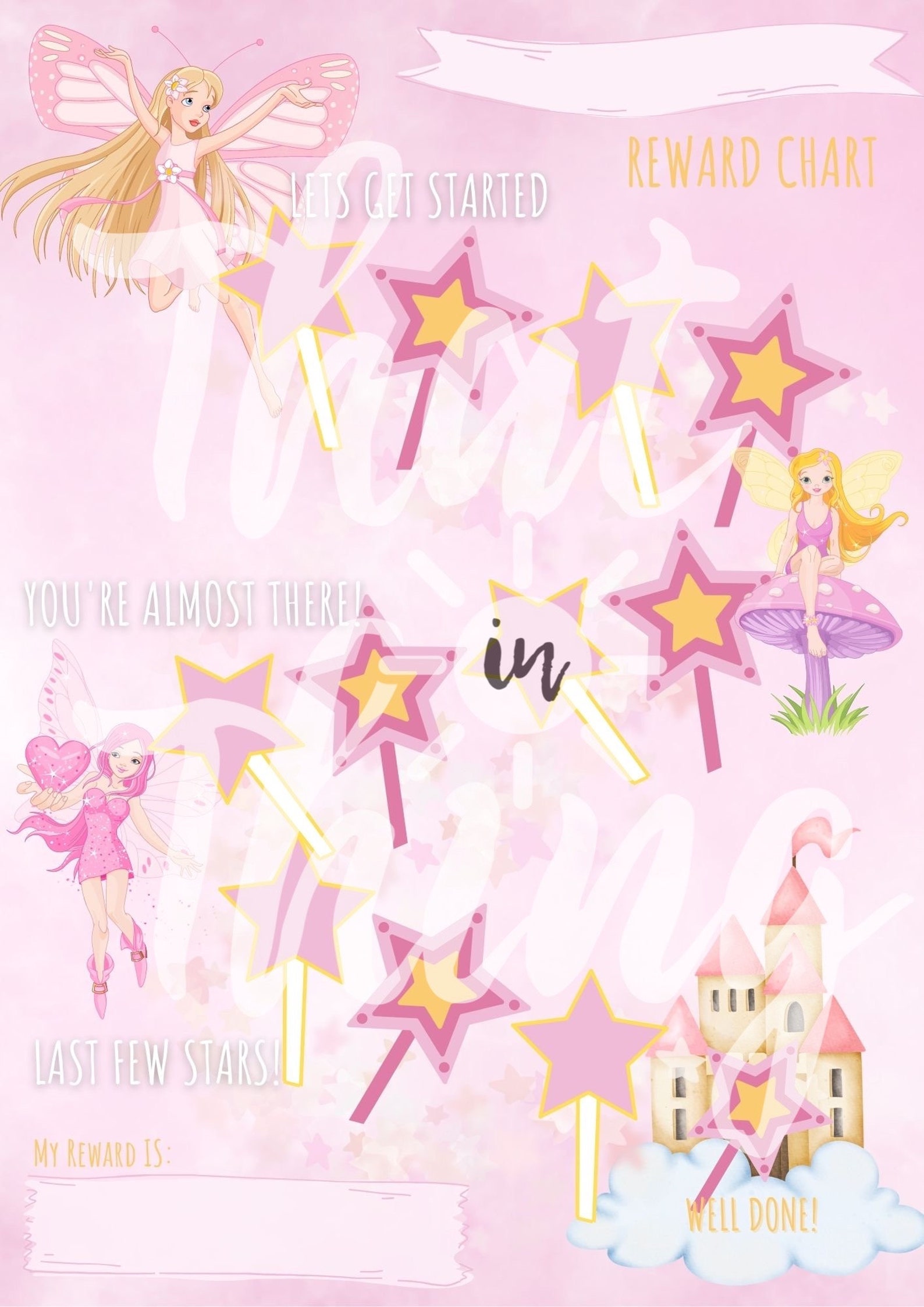 Reward Chart for Kids Fairy Reward Chart Printable Fairy Star Chart ...