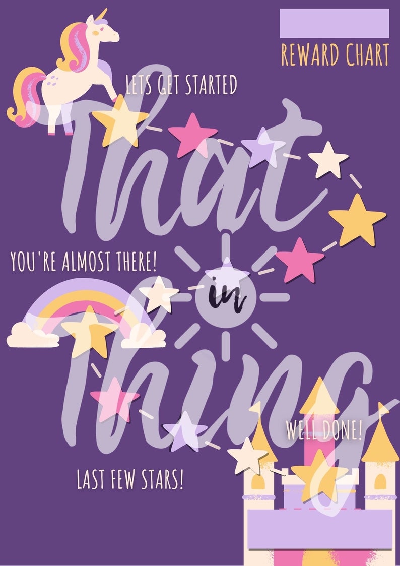 Reward Chart for Kids Unicorn Reward Chart Printable - Etsy