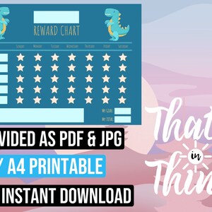 Dinosaur Reward Chart Printable Dinosaur Star Chart Daily Chore Chart ...