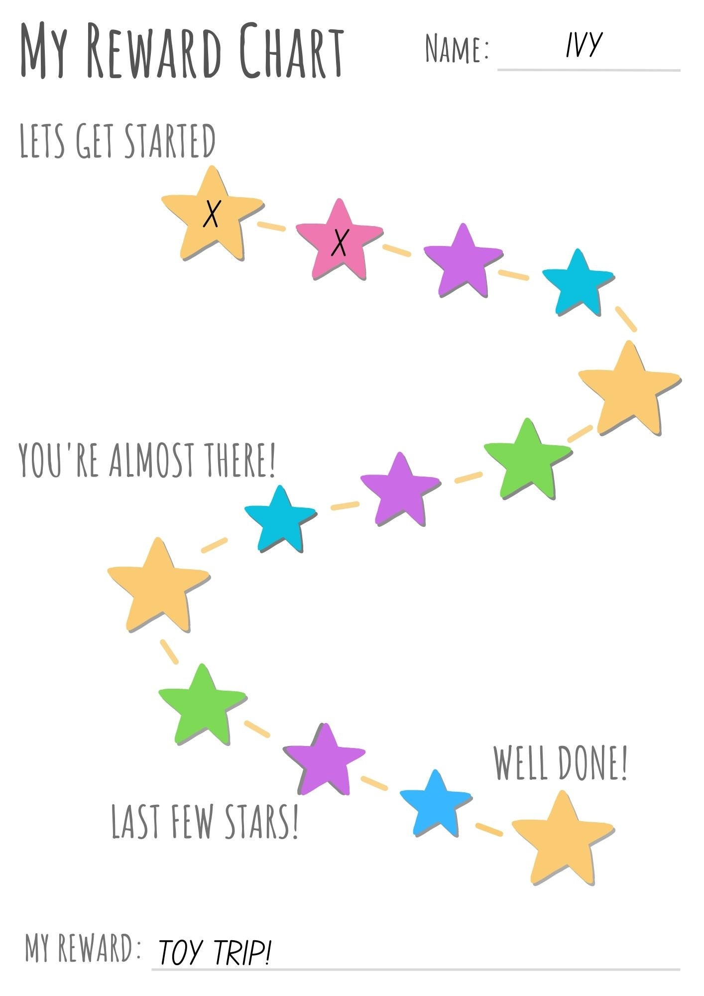 Reward Chart for Kids Reward Chart Printable Reward Chart Daily Chore ...