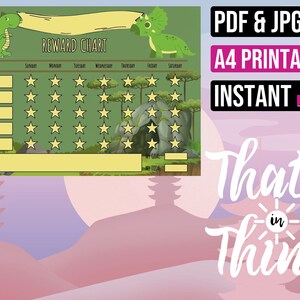 Dinosaur Reward Chart Printable Dinosaur Star Chart Daily Chore Chart ...