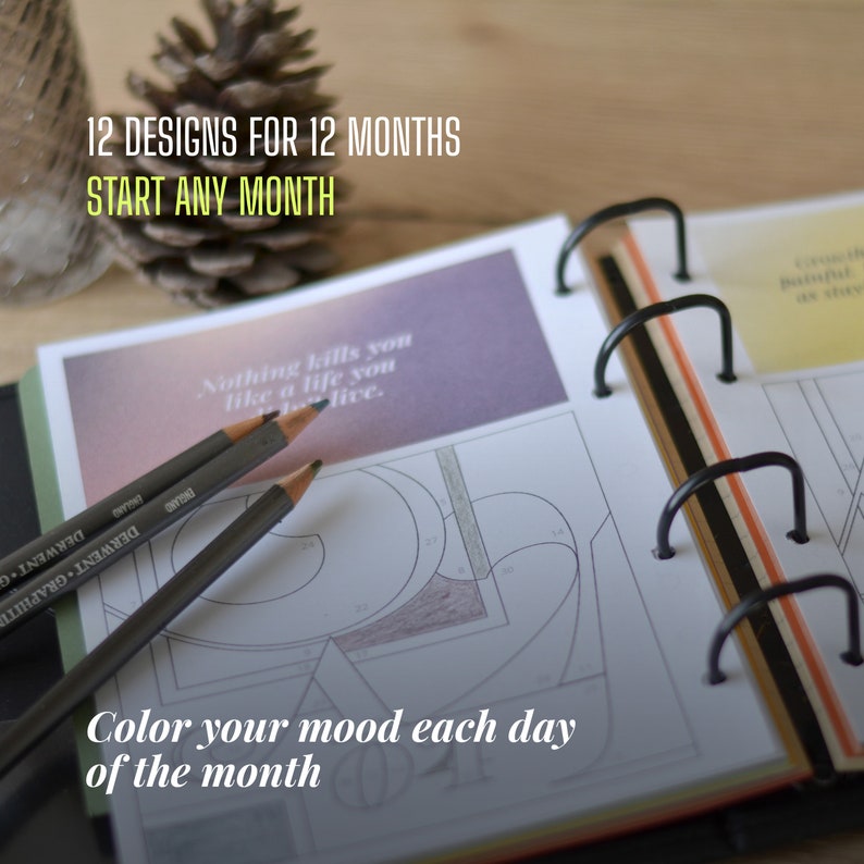 Mood Tracker With Quotes Printable A4/a5/letter/half, Digital Download ...